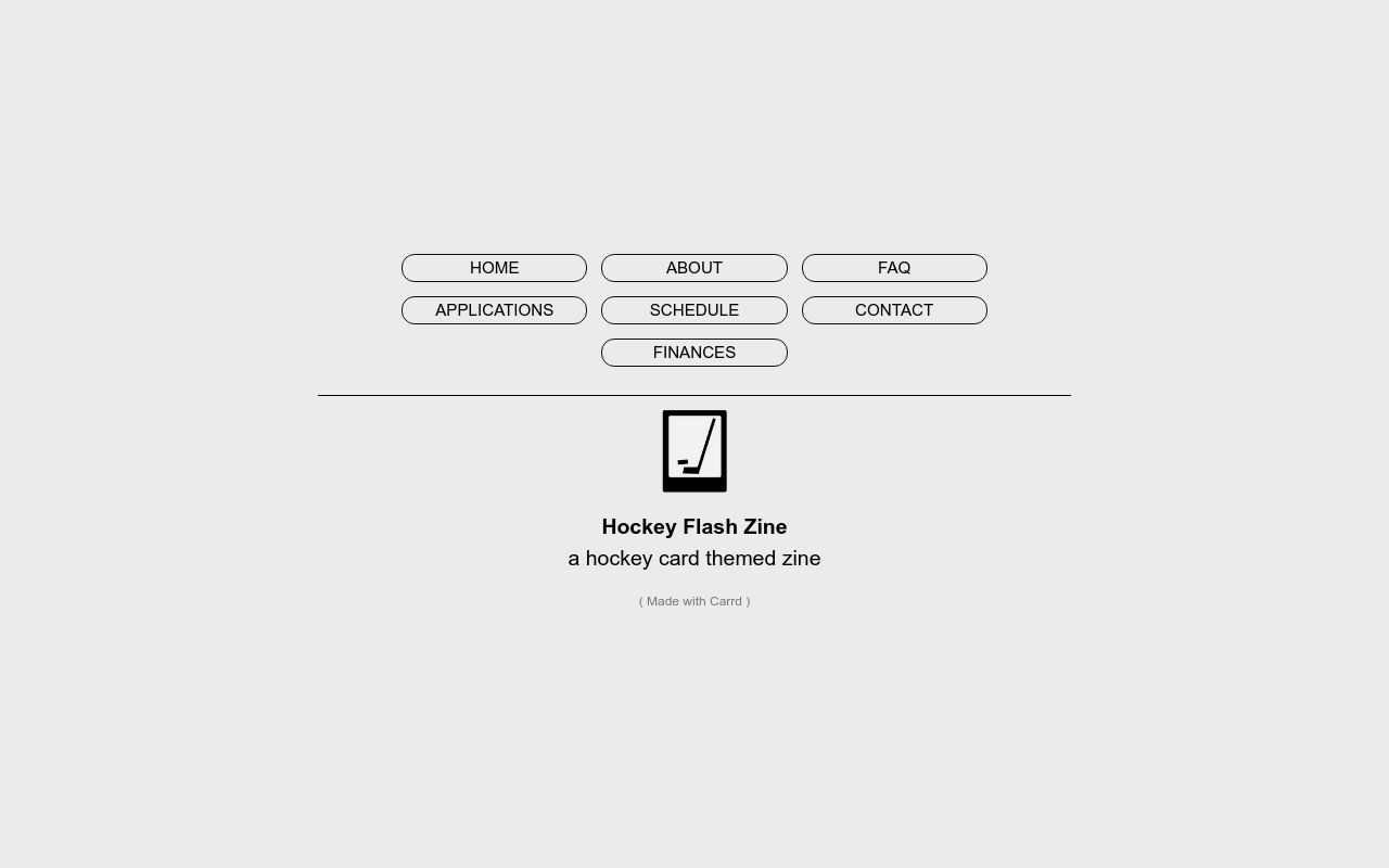Hockey Flash Zine